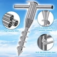 Heavy Duty Beach Umbrella Sand Anchor, Screw-in Ground Anchor with 3 ...