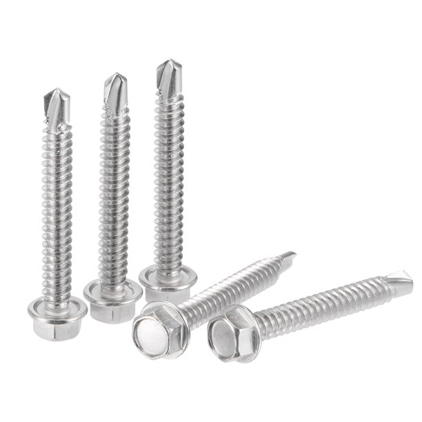 Uxcell #14 x 1 31/32" 410 Stainless Steel Hex Washer Head Self Drilling Screws 50 Pack - Walmart.ca