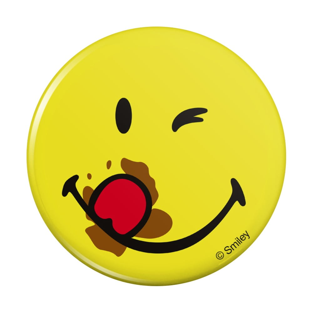 Smiley Smile Messy Eater Wink Yellow Face Kitchen Refrigerator Locker ...