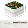 Creowell Tiger Jungle Leaves PU Leather Jewelry Box, Flexible Storage ...