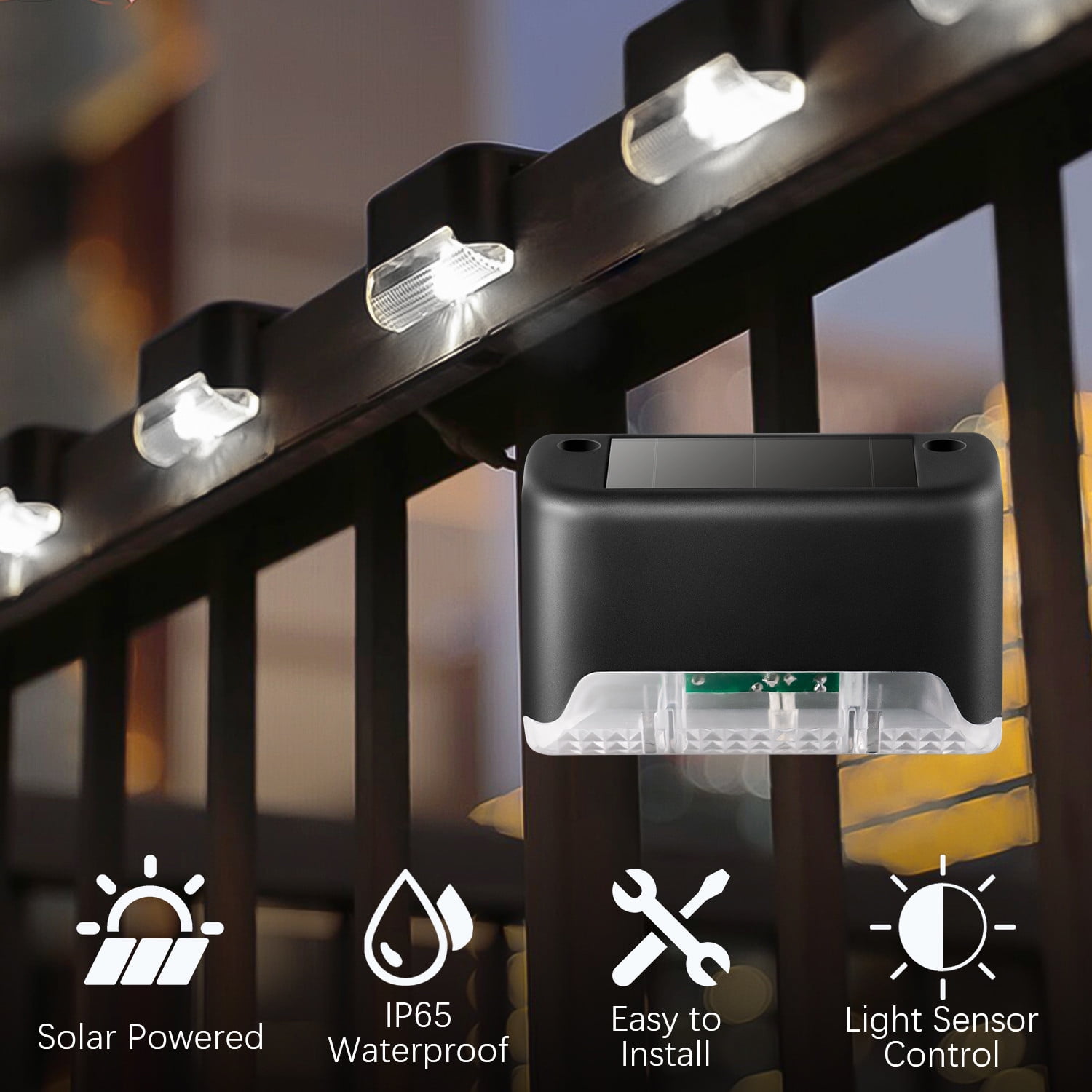 Innens Outdoor Deck Lights Solar Deck Path LED Bright Waterproof Lights ...