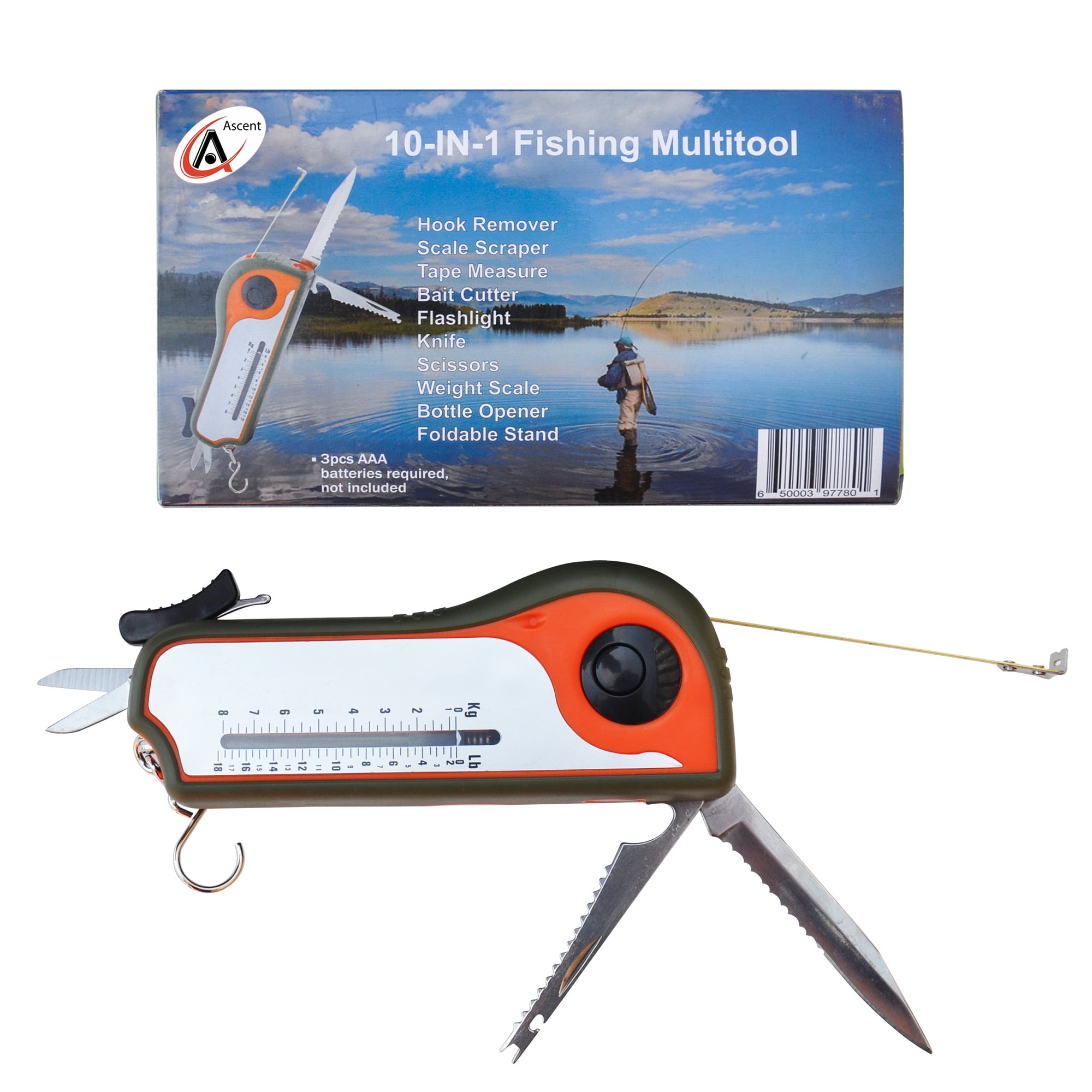 Ascent Fisherman Gift Tool Fishing Multitool - Hook Remover, Scale ...