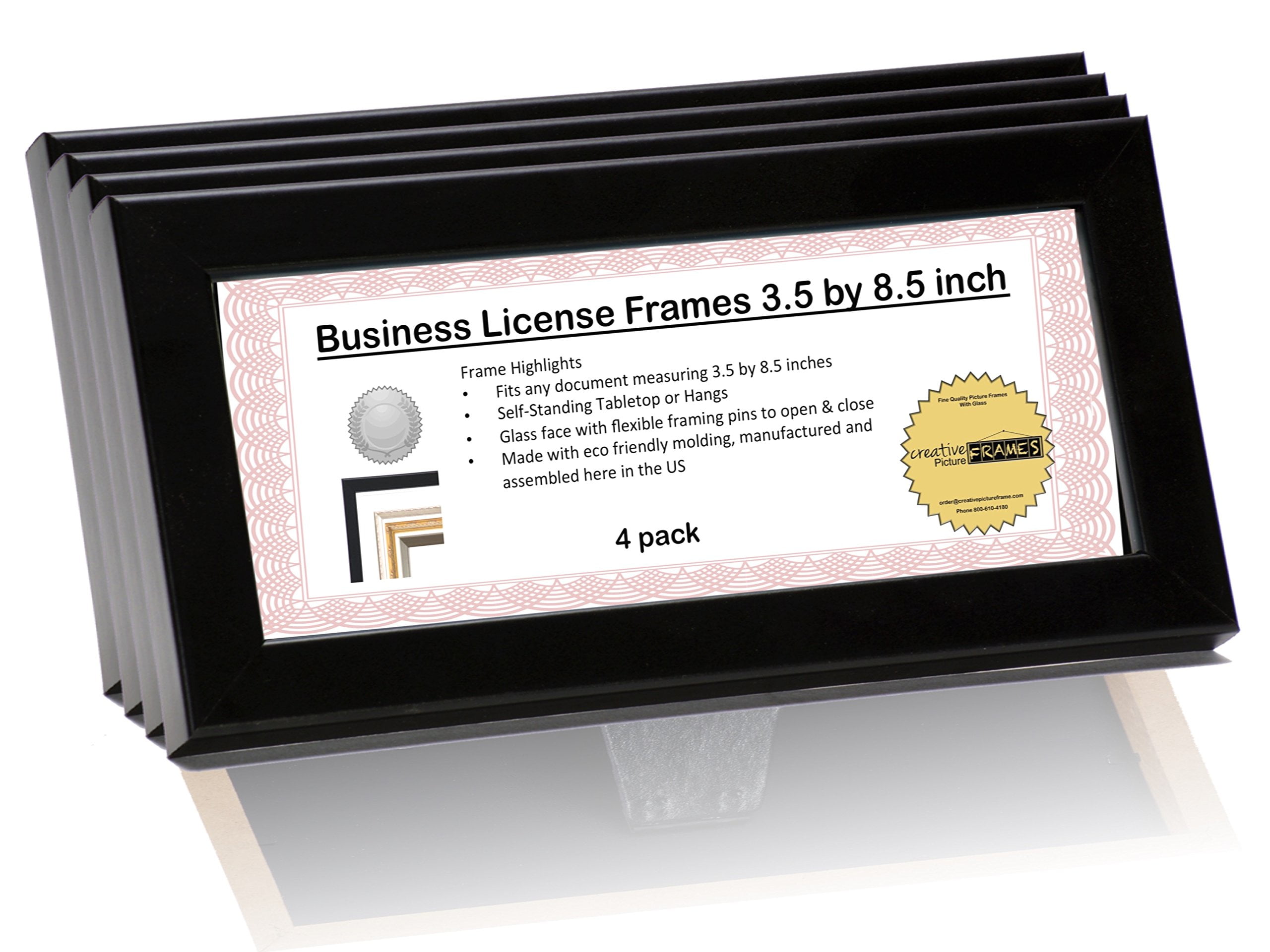 Executive Collection Black License Frame 3.5 by 8.5 inch Wall Hanger or ...