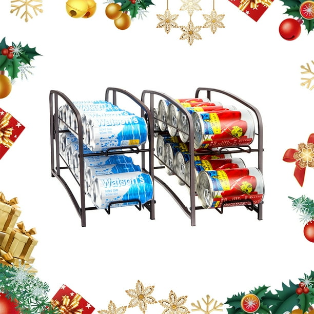 Auledio Soda Can Storage Rack, Metal Can Rack Organizer Beverage and ...
