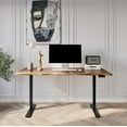 UMBÜZO Walnut Desk - Adjustable Stand-Up Model, Exotic Hardwood, Height ...