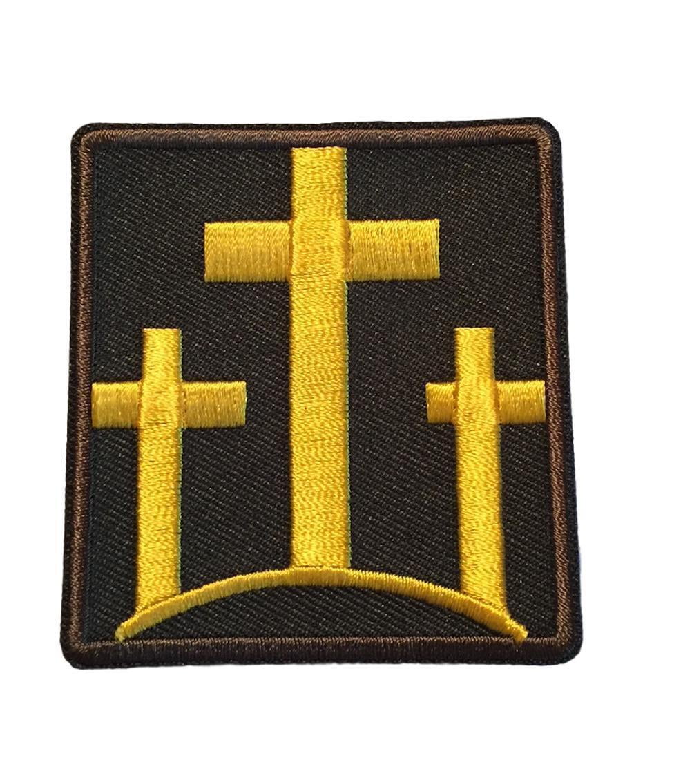 3 Gold Crosses Green Iron On Patch - Cosplay Biker DIY Costume ...