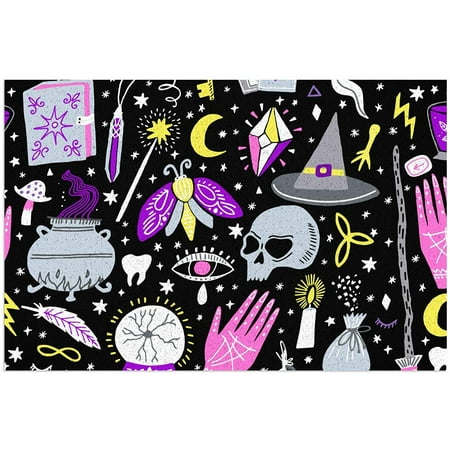 Black Magic Witch Witchcraft Bohemian Front Door Welcome Mat Outdoor ...