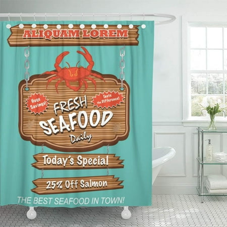 YUSDECOR Restaurant Sign Seafood Crab Beach Vintage Wood Fresh Food ...