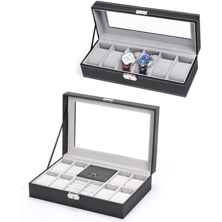 Merek Watch Case for Men, 6-Slot Watch Box & 8-Slot Watch Case and ...