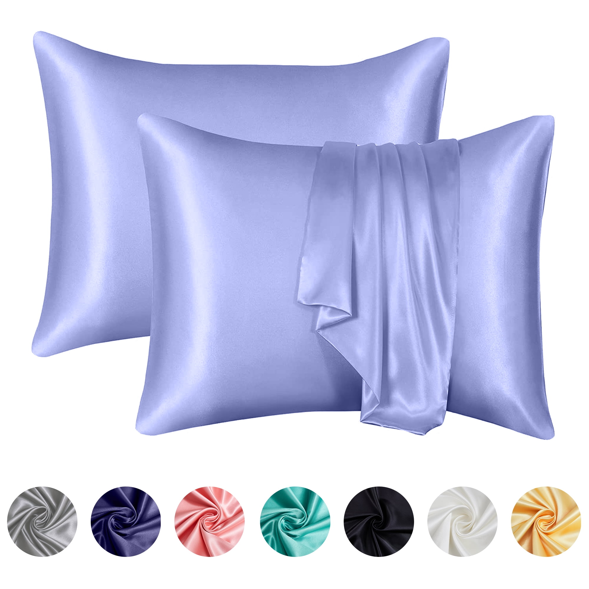ANMINY Satin Pillowcase Set of 2 Standard Silk Bedding Pillowcases 26 ...