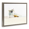Stupell Industries Soft Light Lifeguard Station Brown Framed Floater ...