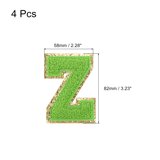 Uxcell 4Pcs Chenille Letter Patches Iron on Letter Patches Green Z ...