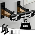 Lolynie Curtain Rod Bracket Curtain Rod Holders Brackets Black Heavy ...