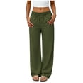 Women's Soft Nylon Spandex Stretch Pants, Mid-Waisted Tummy Control ...