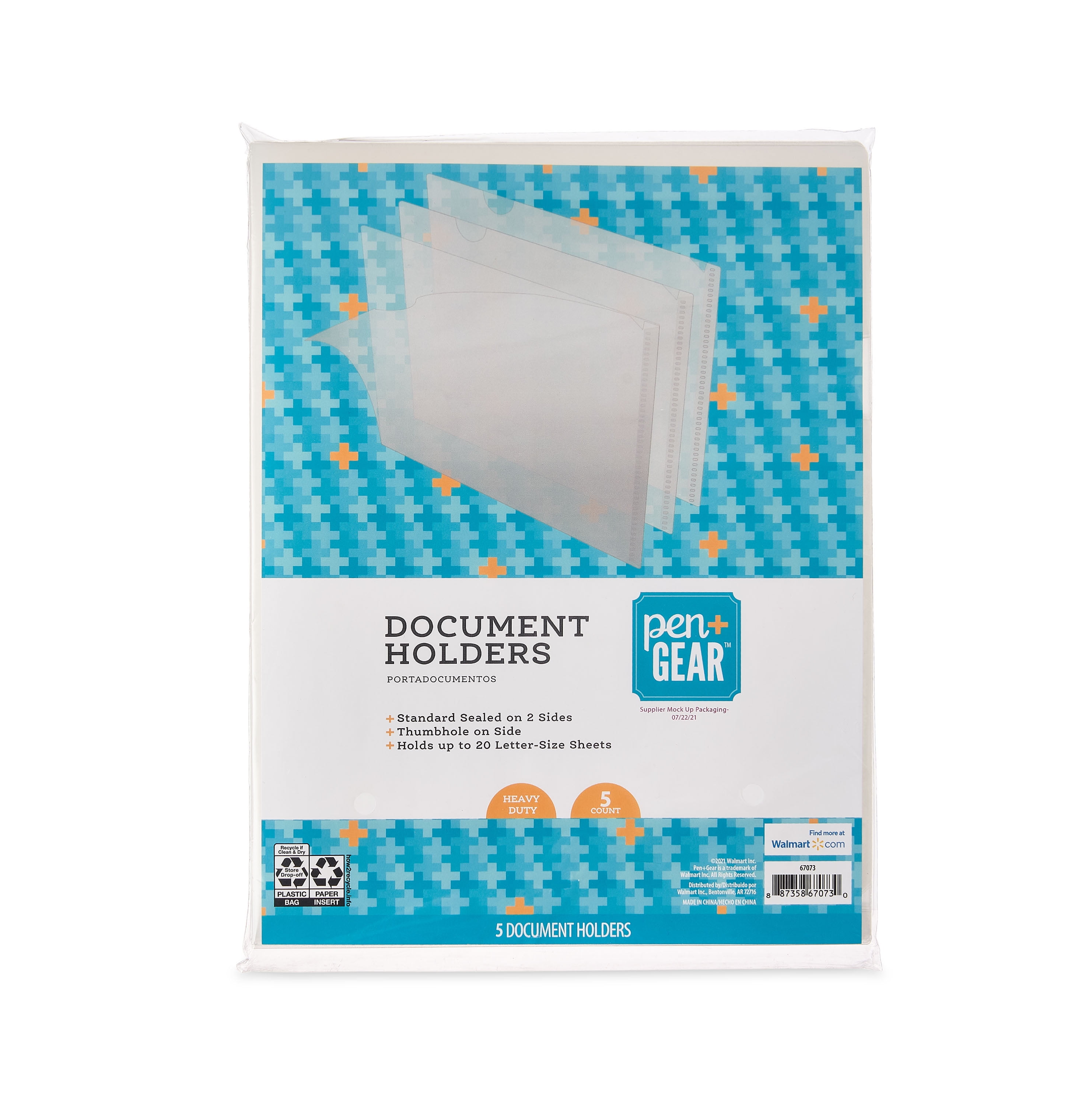 Pen + Gear Subject Pocket Plastic File Folder, 5 Count, Standard Sealed ...