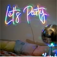 Urban Shop Lets Party LED Neon Color Changing Sign, 20.5" L x 8.9" H ...