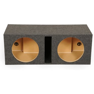 12 in. Dual Square Vented Subwoofer Speaker Enclosure Box, Black ...