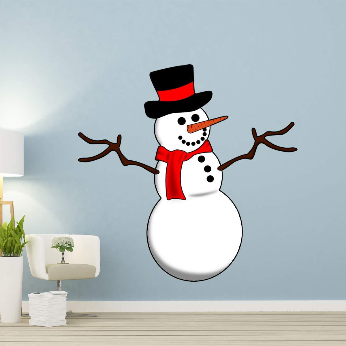 VWAQ Snowman Wall Decal Christmas Holiday Decorations Xmas Vinyl ...