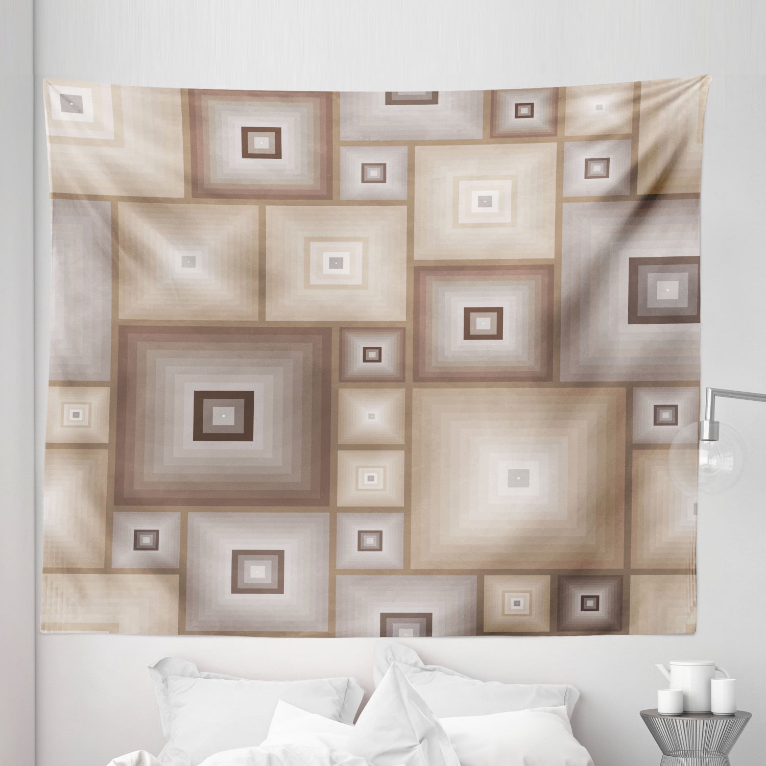 Vintage Tapestry, Various Cubic and Square Form Pattern Design Vintage ...
