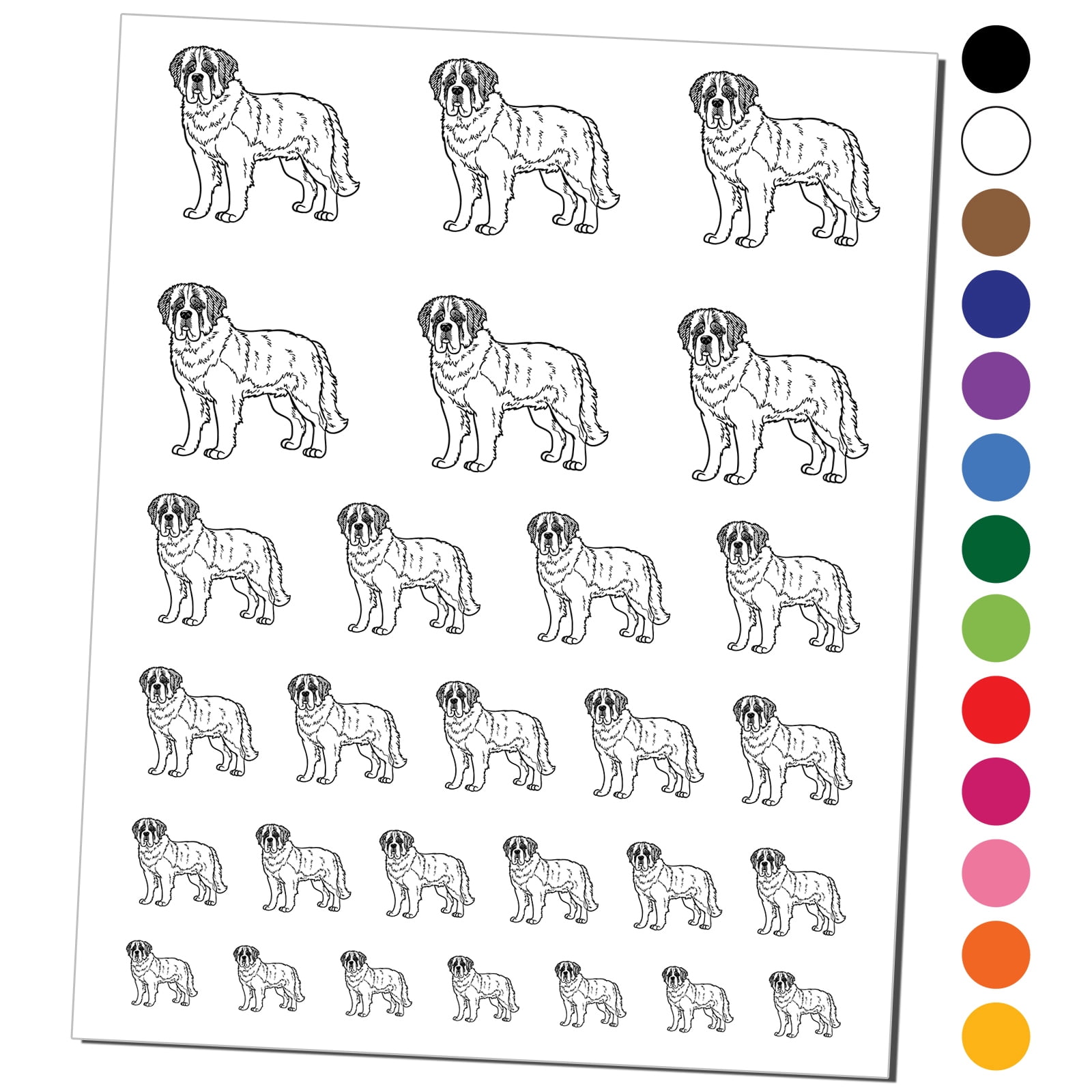 Gentle St. Bernard Pet Dog Water Resistant Temporary Tattoo Set Fake ...