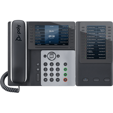 Poly Edge E220 IP Phone - Corded - Corded - Bluetooth - Desktop, Wall Mountable - Black - VoIP ...