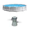 INTEX Easy Set Up 12 x 30 Metal Frame Outdoor Swimming Pool with 530 ...