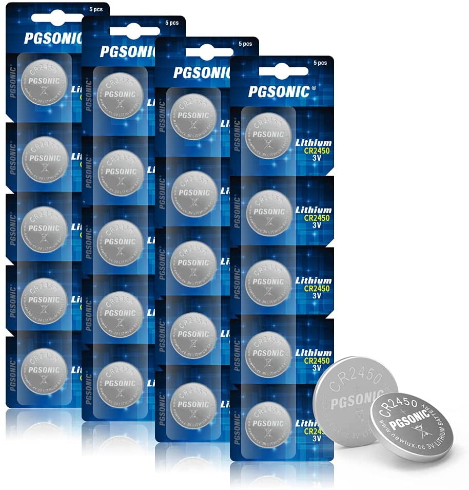 PGSONIC CR2450 3V Lithium Coin Battery (20pcs) - Walmart.com