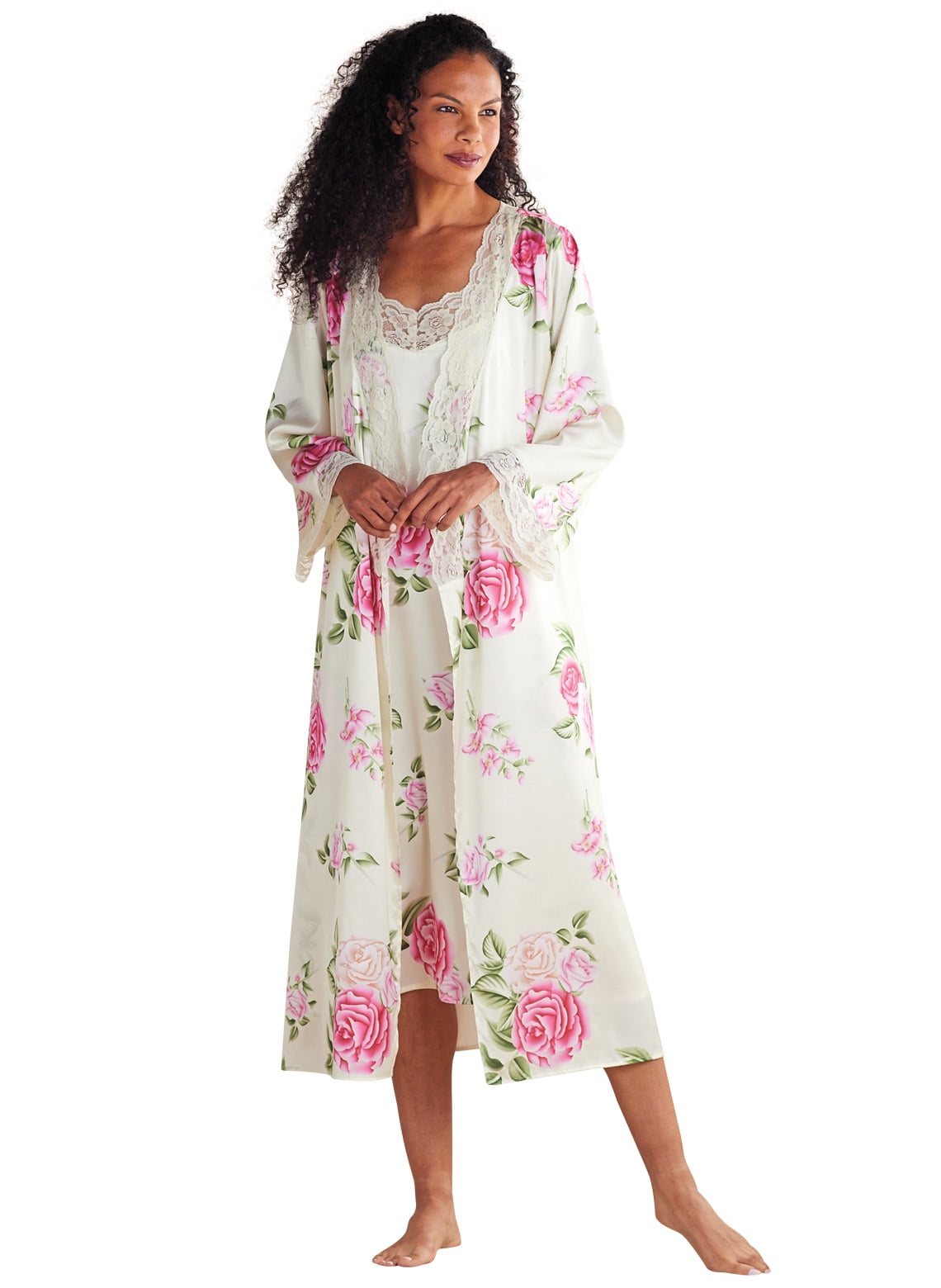 Satin Peignoir Set by Cozee Corner - Walmart.com