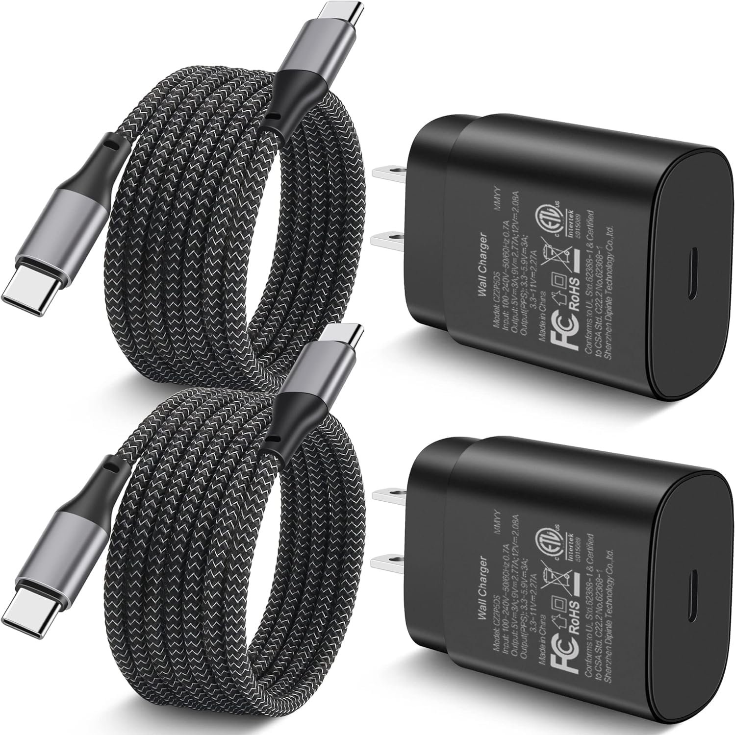 UTAH-S25 S24 S23 Chargeur Rapide Type C, Lot de 2 25W Chargeur USB C ...