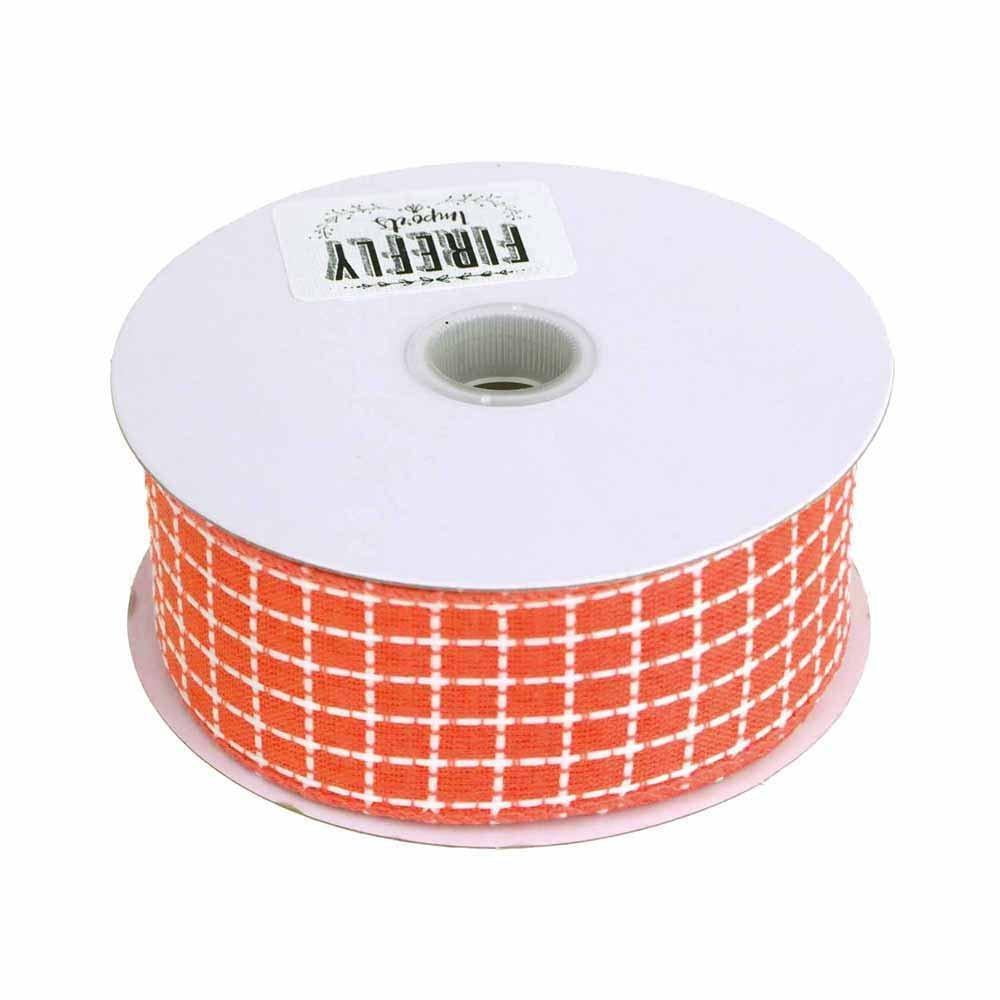 Dash Checkered Ribbon Wired Edge, 1-1/2-Inch, 10 Yards, Coral - Walmart.com