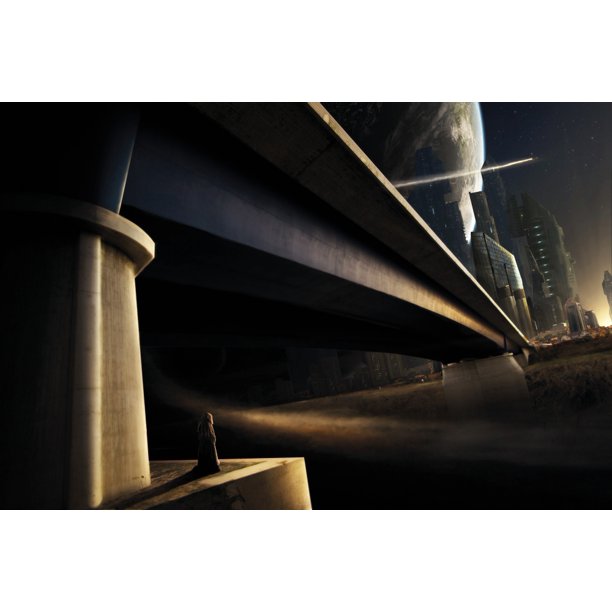 A banned person looks back to his old hometown from under a bridge ...