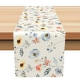 SUNOLIFE Watercolor Floral Linen Table Runners Spring Flowers Table ...
