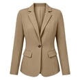 Busydd Notch Lapels Womens Blazer Solid Color Long Sleeve Formal ...