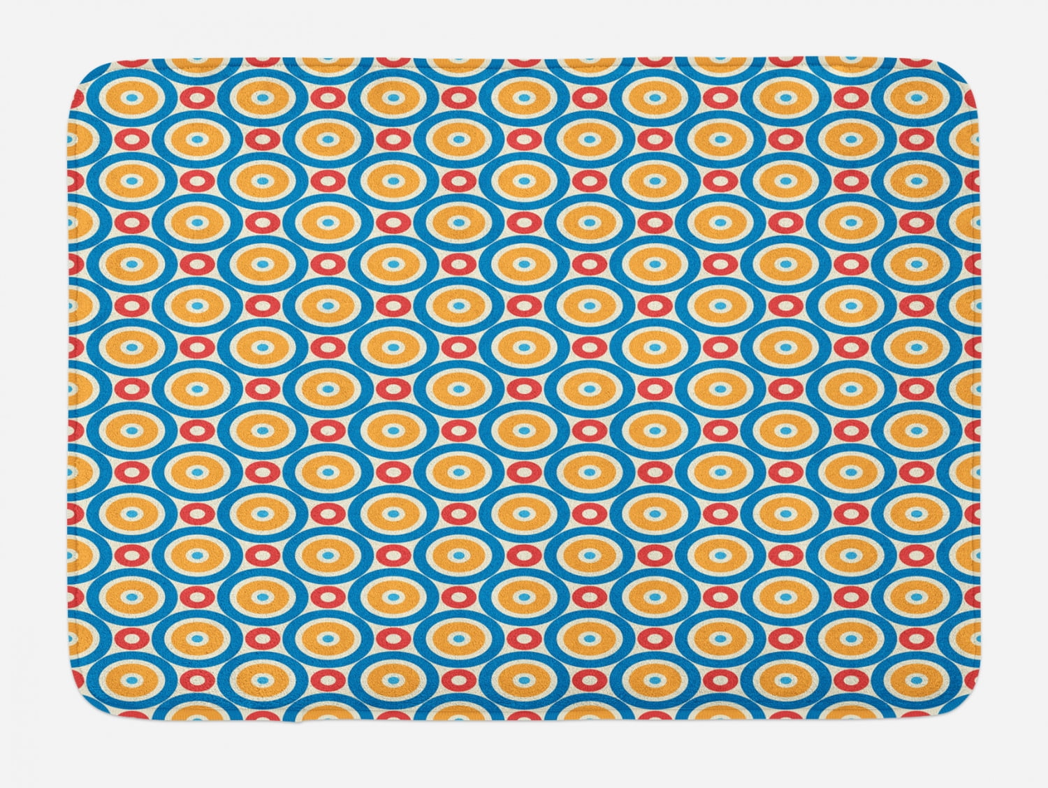 Kids Bath Mat, Big and Small Circles with Dots Vibrant Colored ...