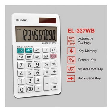 Sharp El-334w Large Desktop Calculator, 12-Digit Lcd - Walmart.com