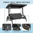 Magic Union Steel 3 Person Outdoor Porch Swing with Canopy and ...