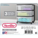 Sterilite Wide 3 Drawer Cart Black - Walmart.com