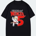 Birthday Ninja 5th Anniversary T Shirt Black Cartoon Ninja Character ...