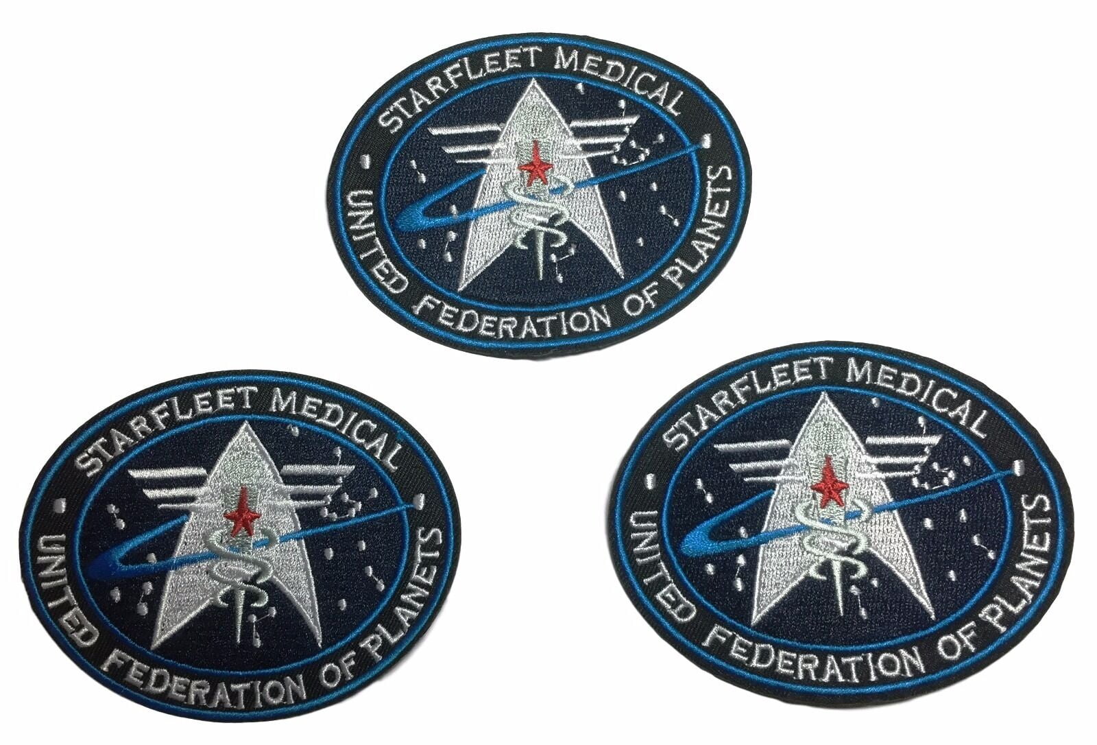 Star Trek Starfleet Medical UFP Embroidered Iron On Patch Set of 3 ...