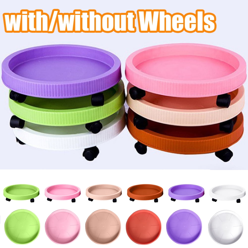 Travelwant Plastic Plant Caddy with Easy Moving Caster Wheels Round ...