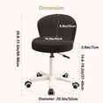 Small Desk Chair Round Rolling Chair with Back PU Leather Height ...