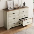 LINSY HOME Modern Bedroom Wood Furniture, Oak White Double Dressers ...
