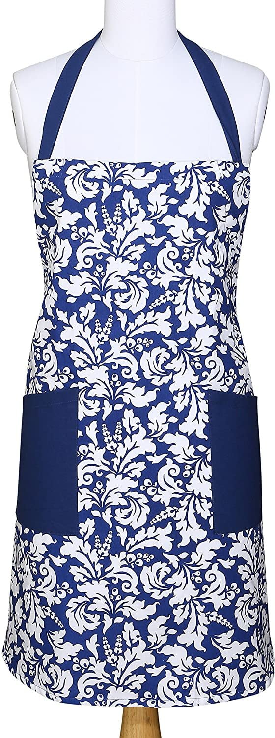 Yourtablecloth Kitchen Apron for Women and Men 100% Cotton, Adjustable ...