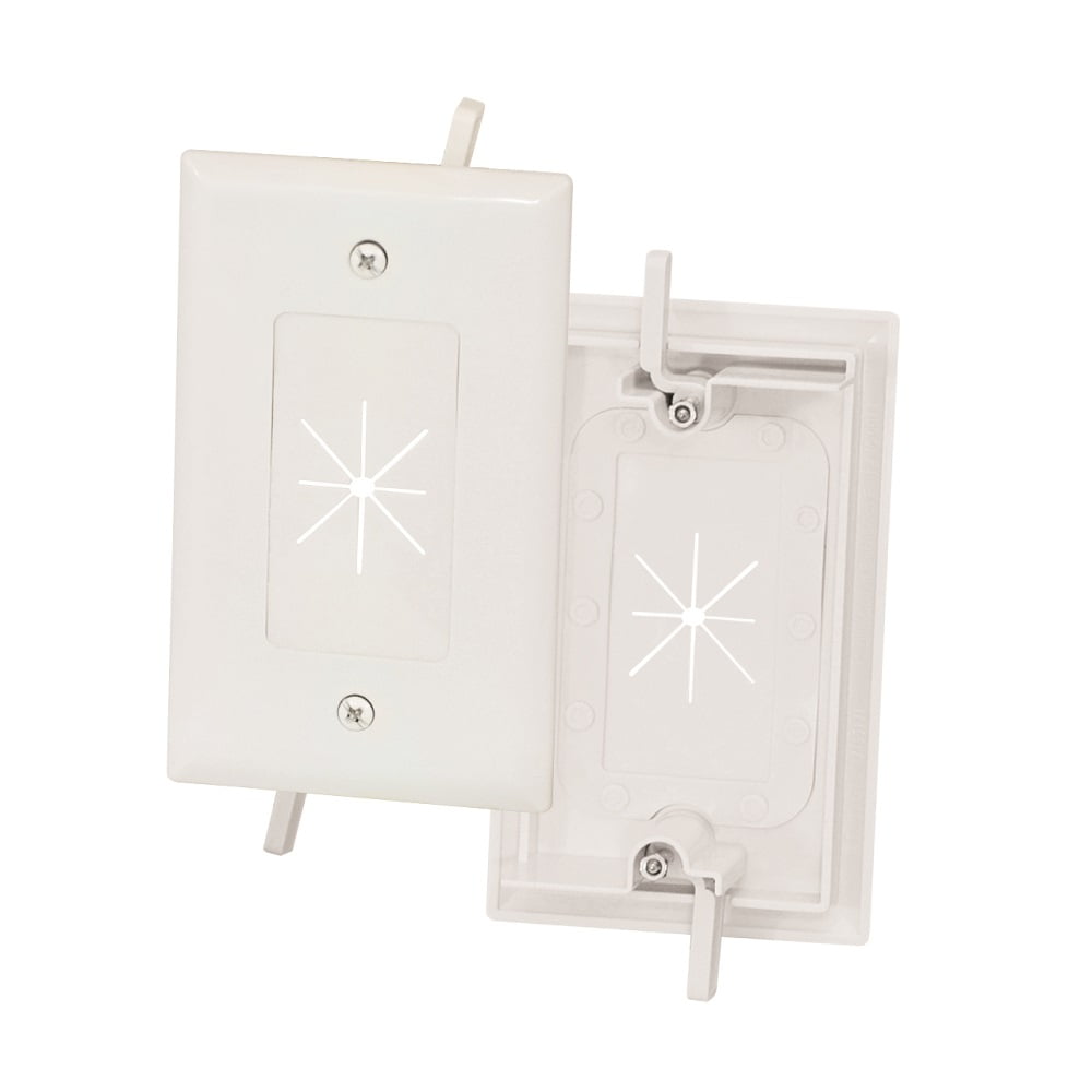 ACCL 1-Gang Feed-Through Wall Plate with Flexible Opening, White, 10 ...