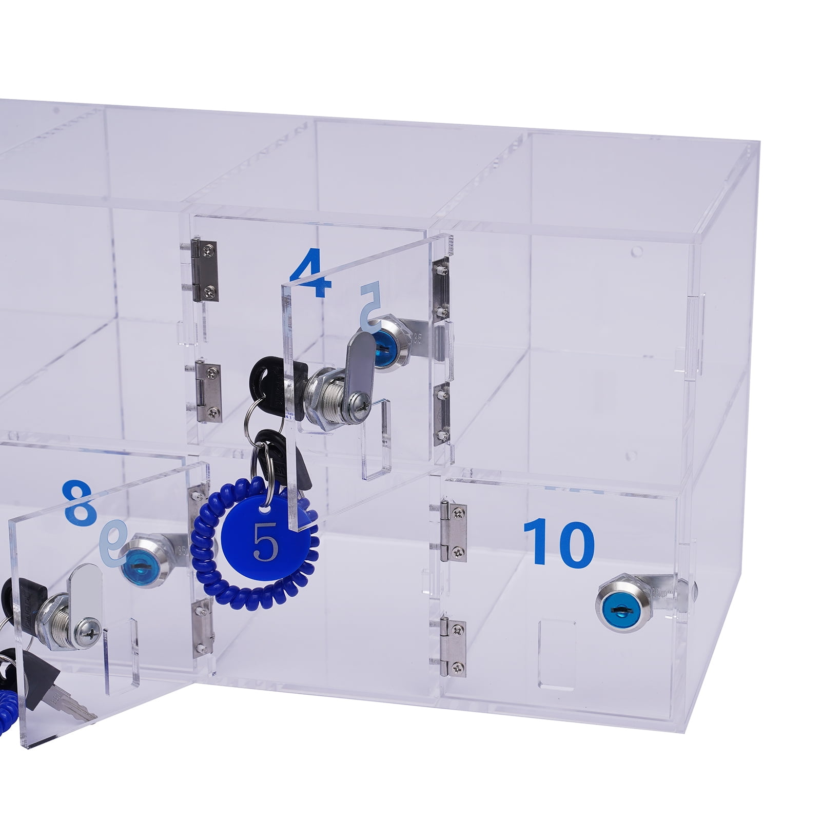 Buy Anqidi Clear Acrylic Cell Phone Locker Box, 10 Slots Wall-Mounted ...