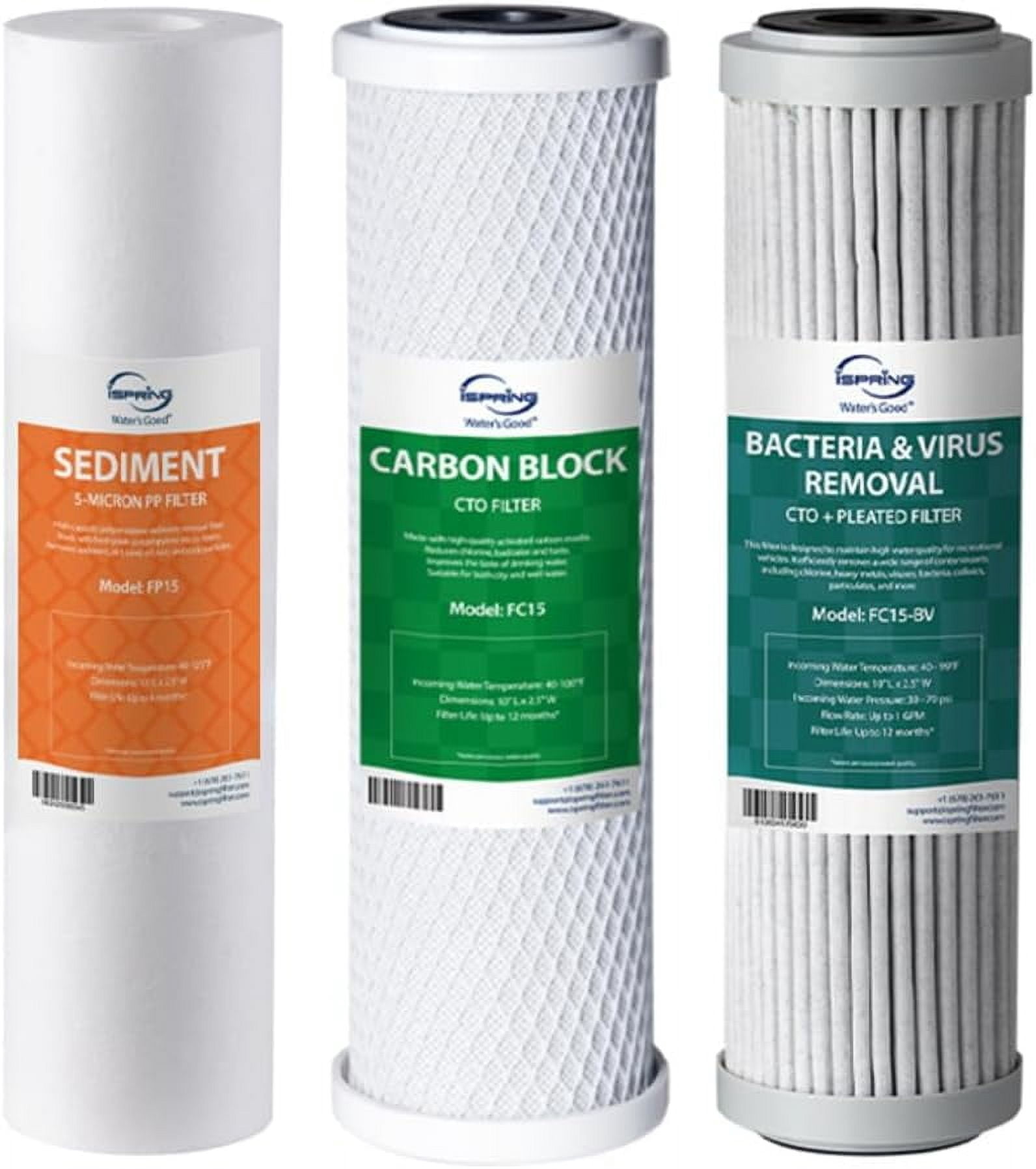 iSpring F3-BV Paquete de Reemplazo de Filtro de Agua para US31-BV y ...