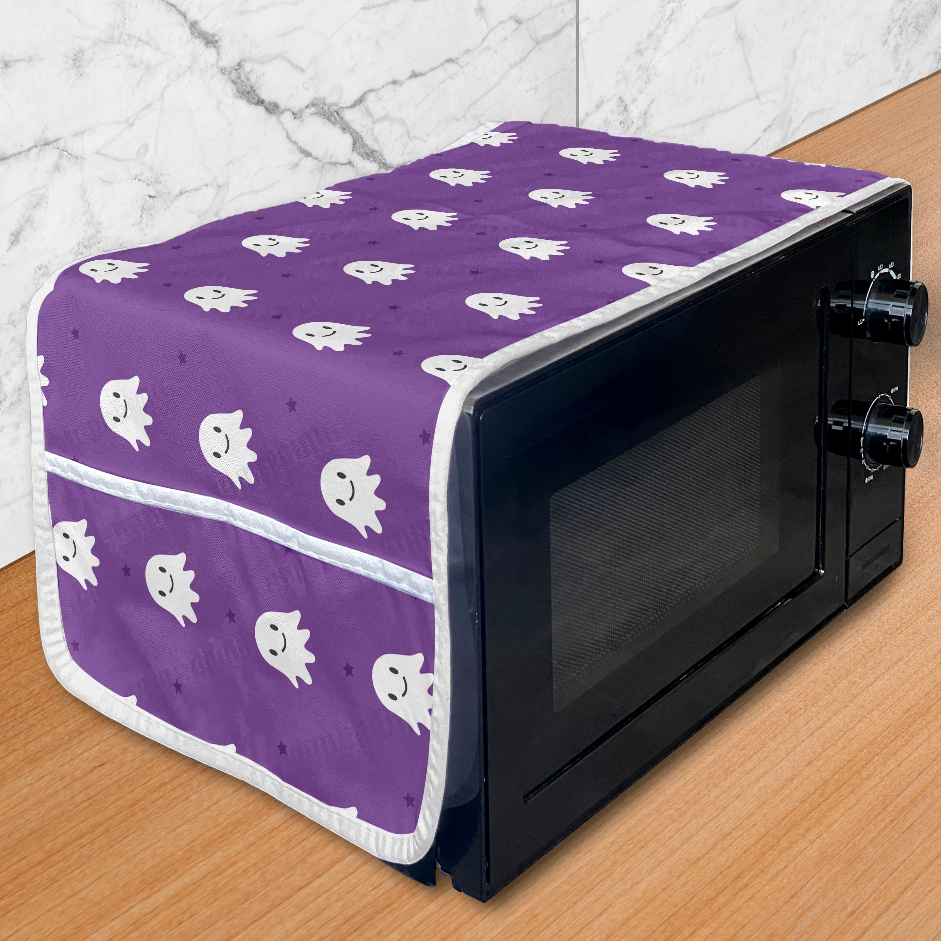 Cartoon Microwave Oven Cover, Happy Halloween Themed Motifs Ghost and ...