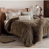 FINLANDIA MOKA COLOR SHAGGY BLANKET WITH SHERPA VERY SOFTY THICK AND ...