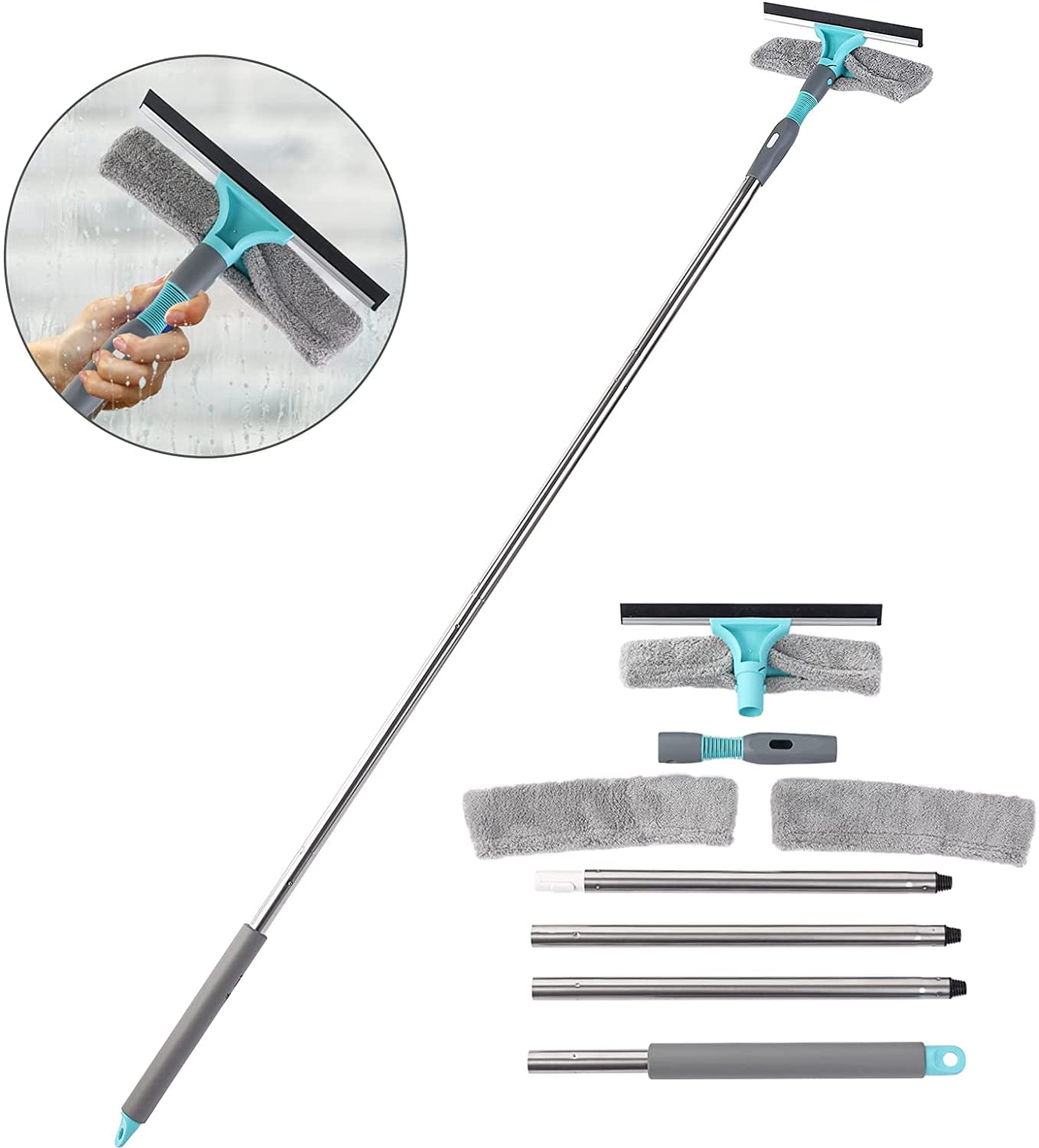 Fashionwu Window Squeegee Cleaner, 3 in 1 Shower Squeegee with ...