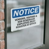 (2 Pack) Vendors Visitors Must Register At Office OSHA Notice Sign - Walmart.com